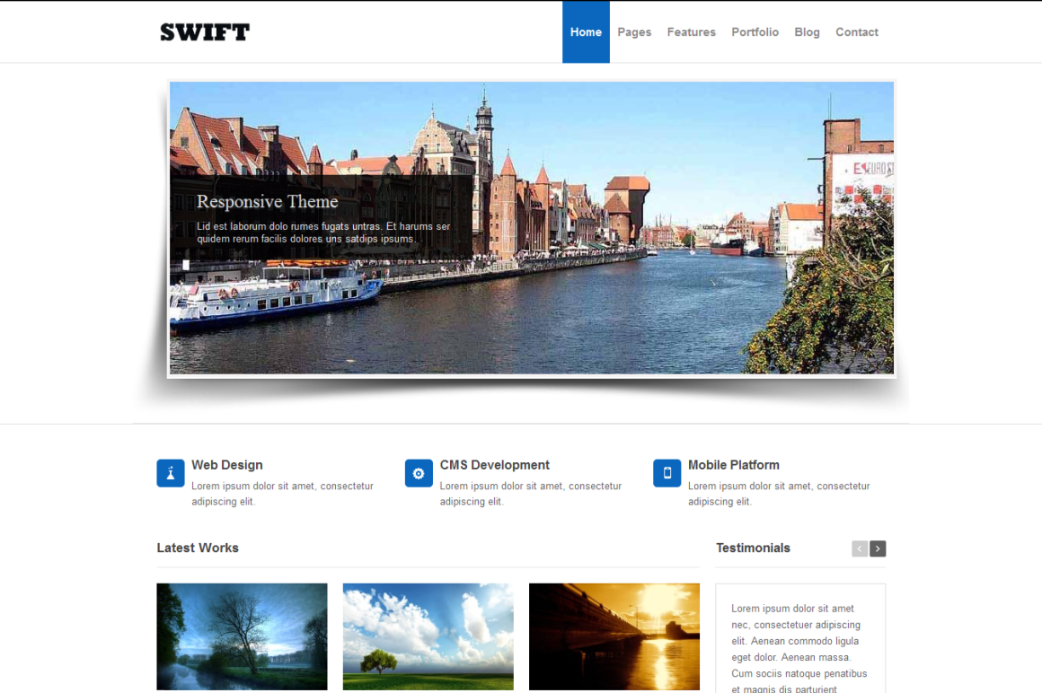 Swift - Responsive HTML5 Template, a Websites & App Template by skyui