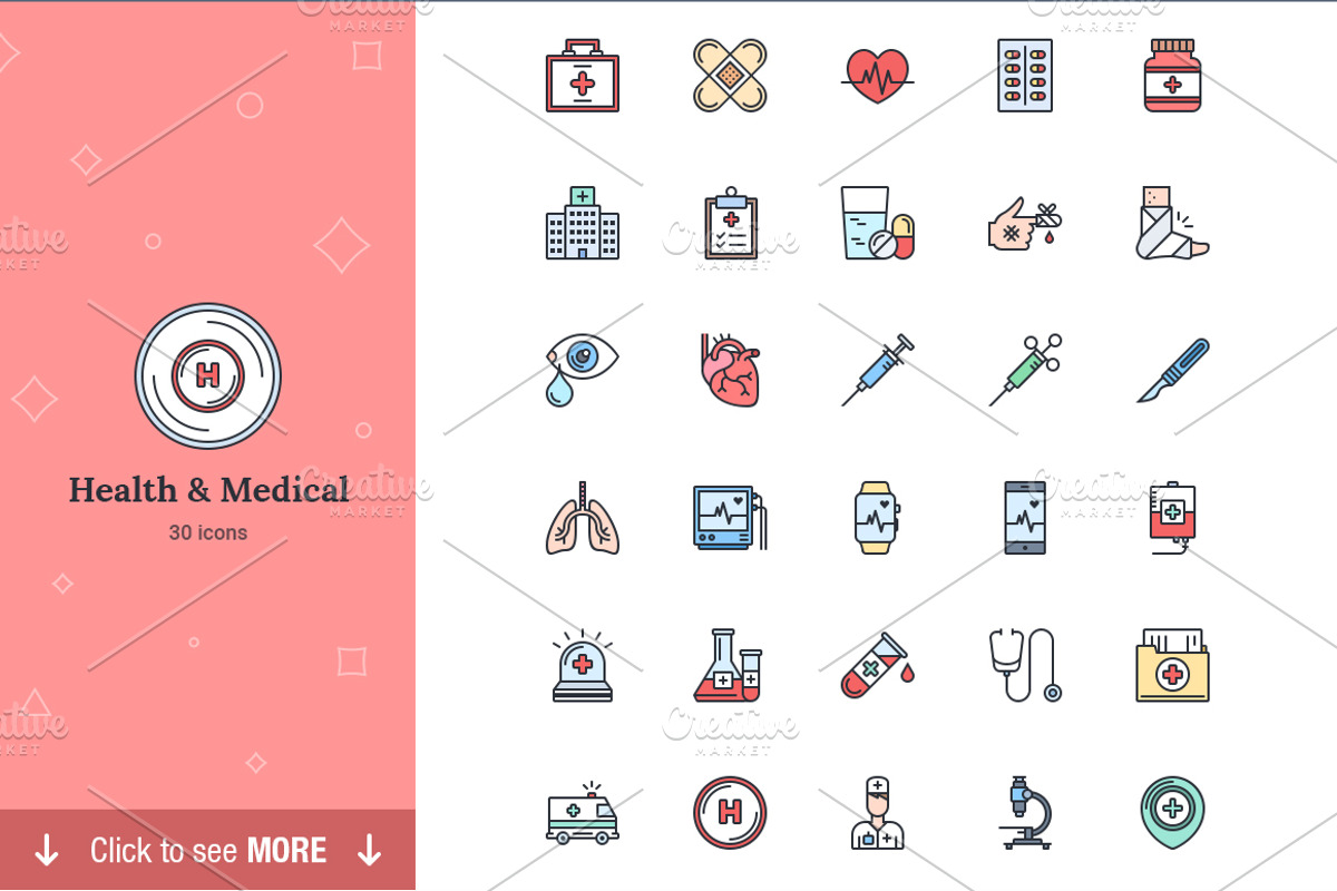 Medical – Epic landing page icons, an Icon by EpicShop | Creative Market