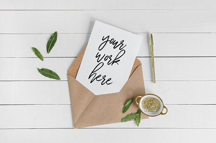 A5 Invitation Card Mockup Envelope, a Print Template by Salt Color Studio