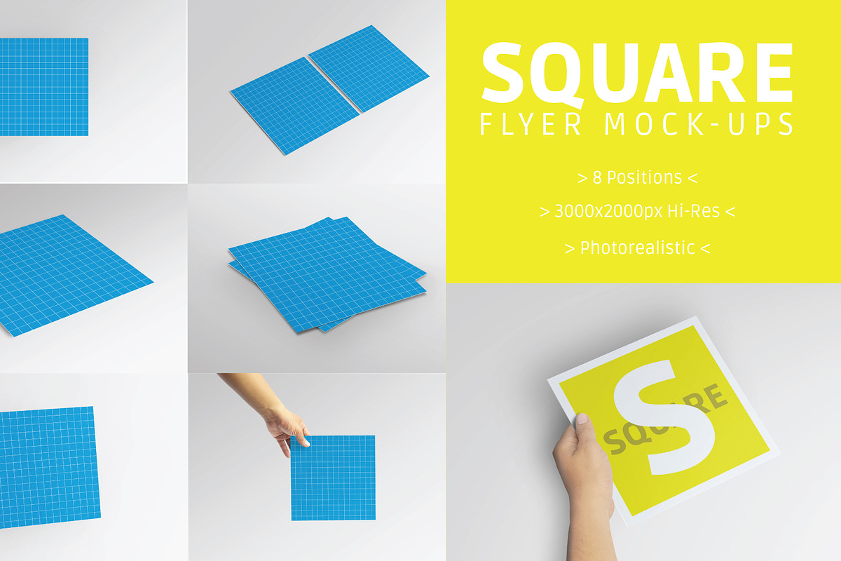 Square Flyer Mock-Up, a Print Template by Mockstore