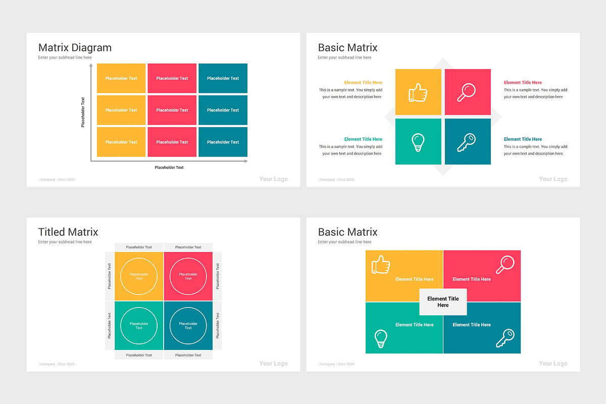 Matrix Diagrams PowerPoint Template | Creative Market