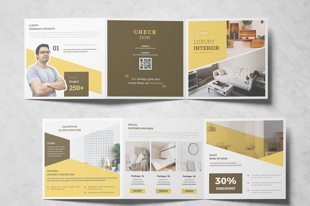 Real Estate Square Trifold Brochure, a Brochure Template by ZAAS