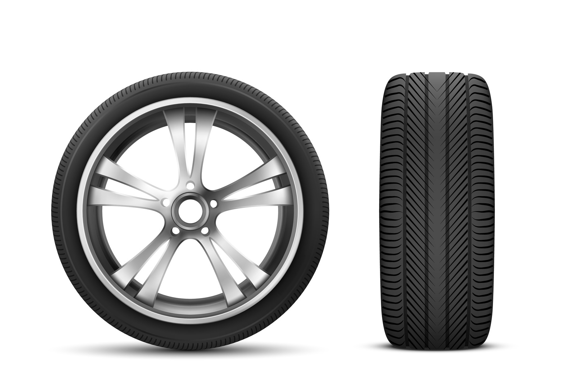 Vector car wheel front and side view, an Object Illustration by art PVP ...