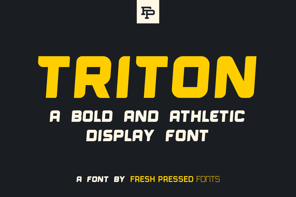 Triton Display Font, a Font by Fresh Pressed Fonts