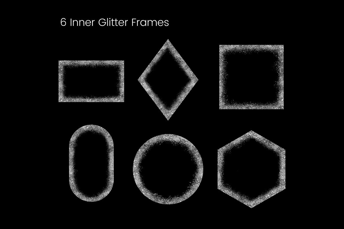 Silver Glitter Frame Clipart Set, an Illustration by Pixafied