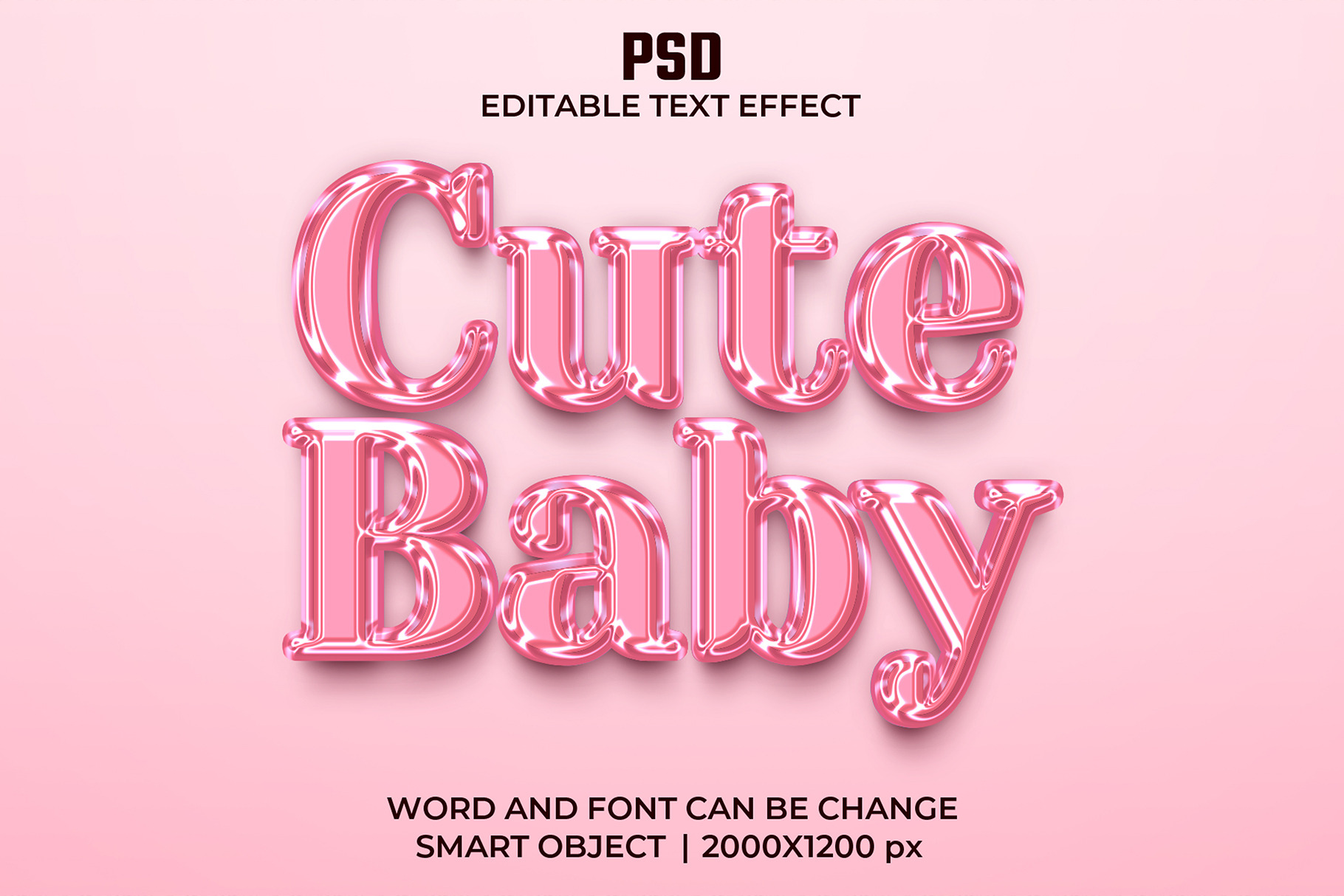 Cute baby 3d Psd Text Effect, a Layer Style Add-On by bdrobin