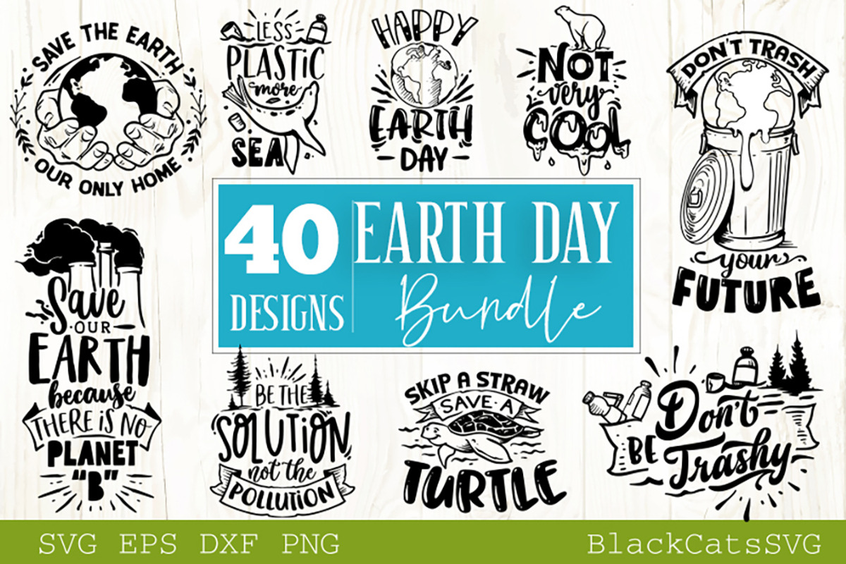 Save the Earth SVG bundle 40 designs, an Illustration by BlackCatsMedia