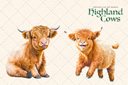 Highland Cows Clipart, an Animal Illustration by Clip Art by Elise M