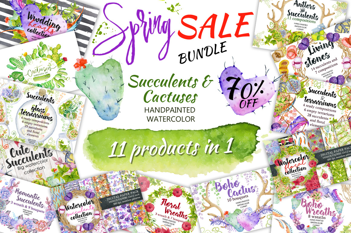 Spring bundle 70% OFF!, an Illustration by Evgeniia