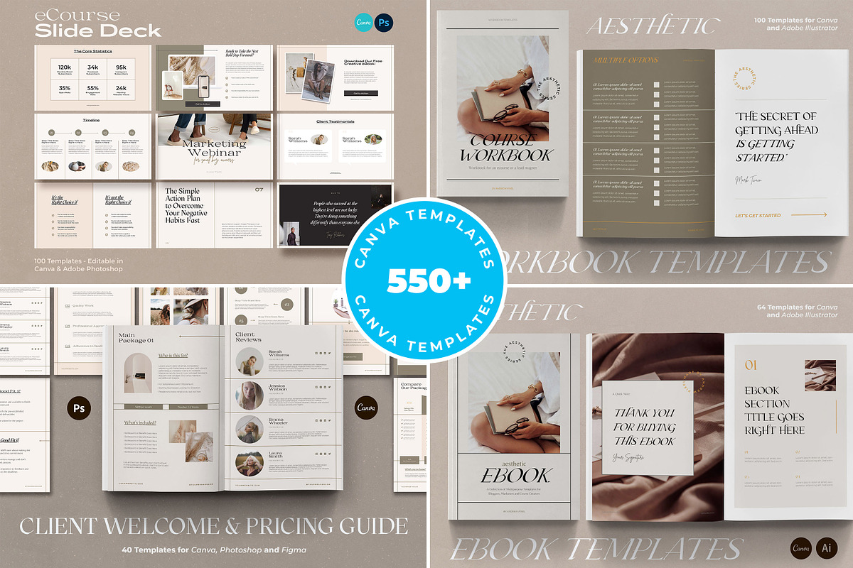 Creative Entrepreneur Bundle CANVA, a Marketing Template by AndrewPixel