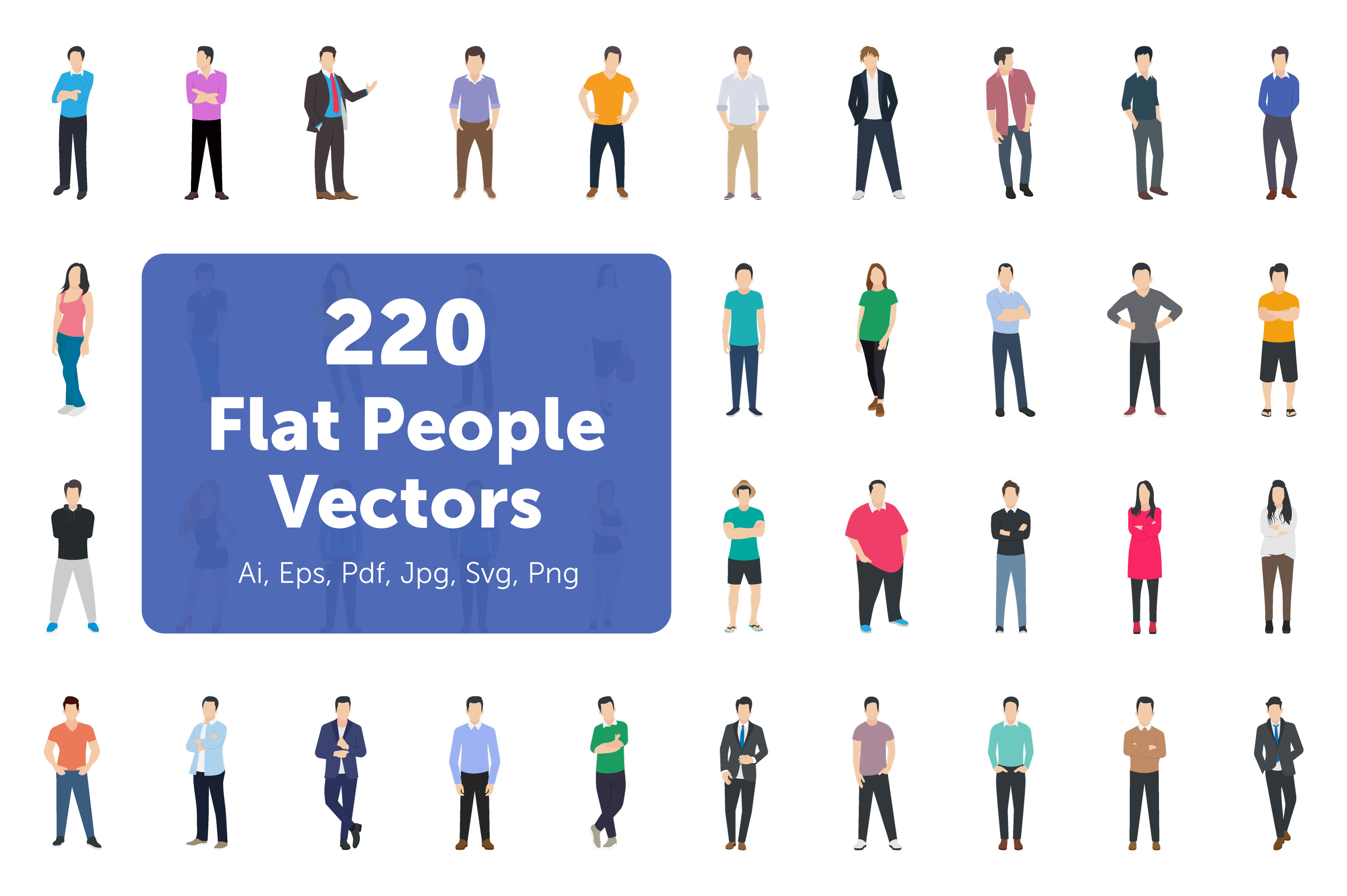 220 Flat People Vector Icons, an Icon by Vectors Market