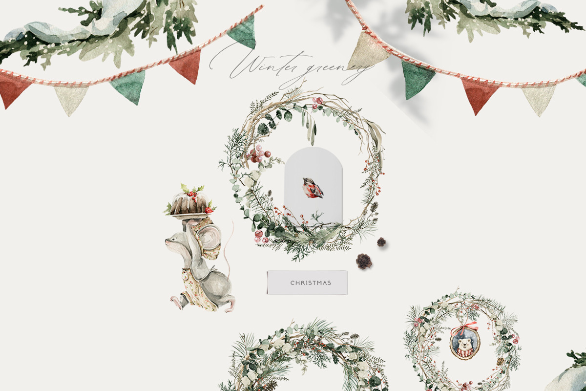 Christmas animals Winter woodland, an Animal Illustration by 60secondsArt