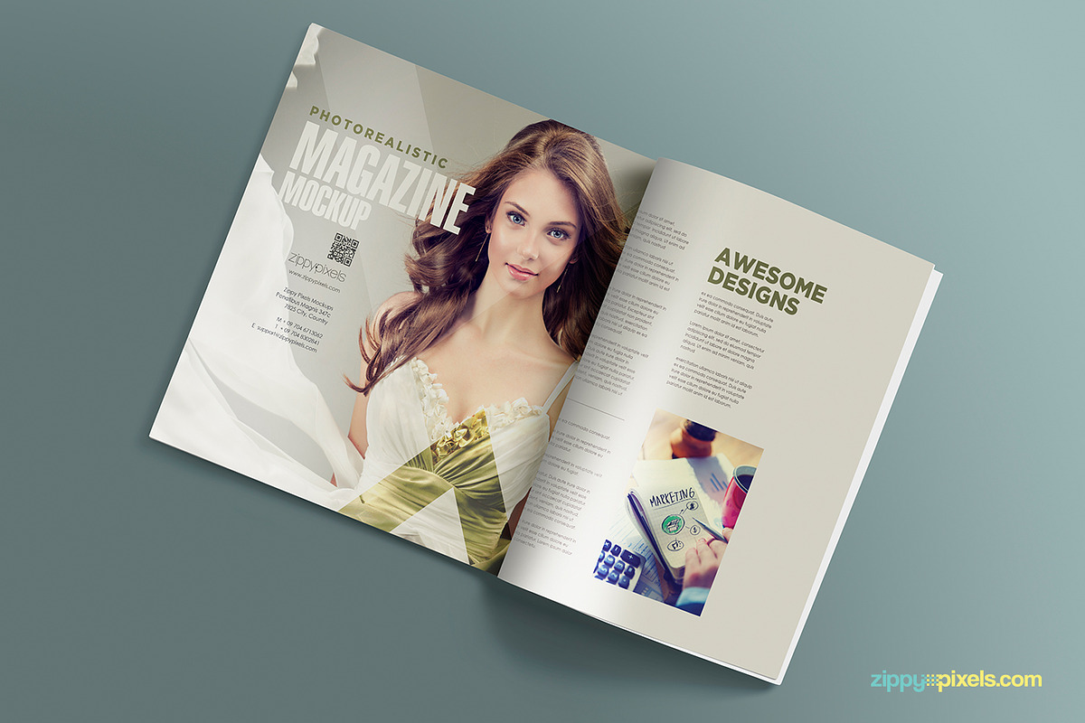 Square Layout Magazine Mockups Vol.8, a Print Template by ZippyPixels