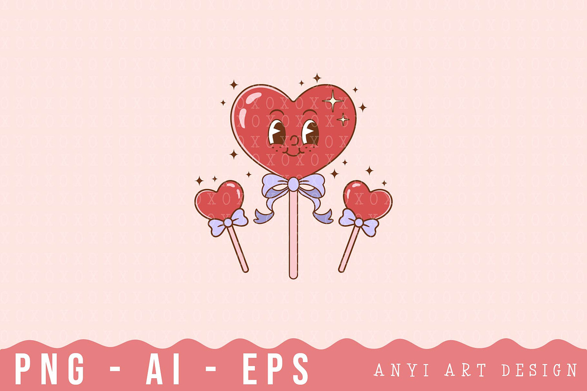 Retro Food Cartoon Valentines Day