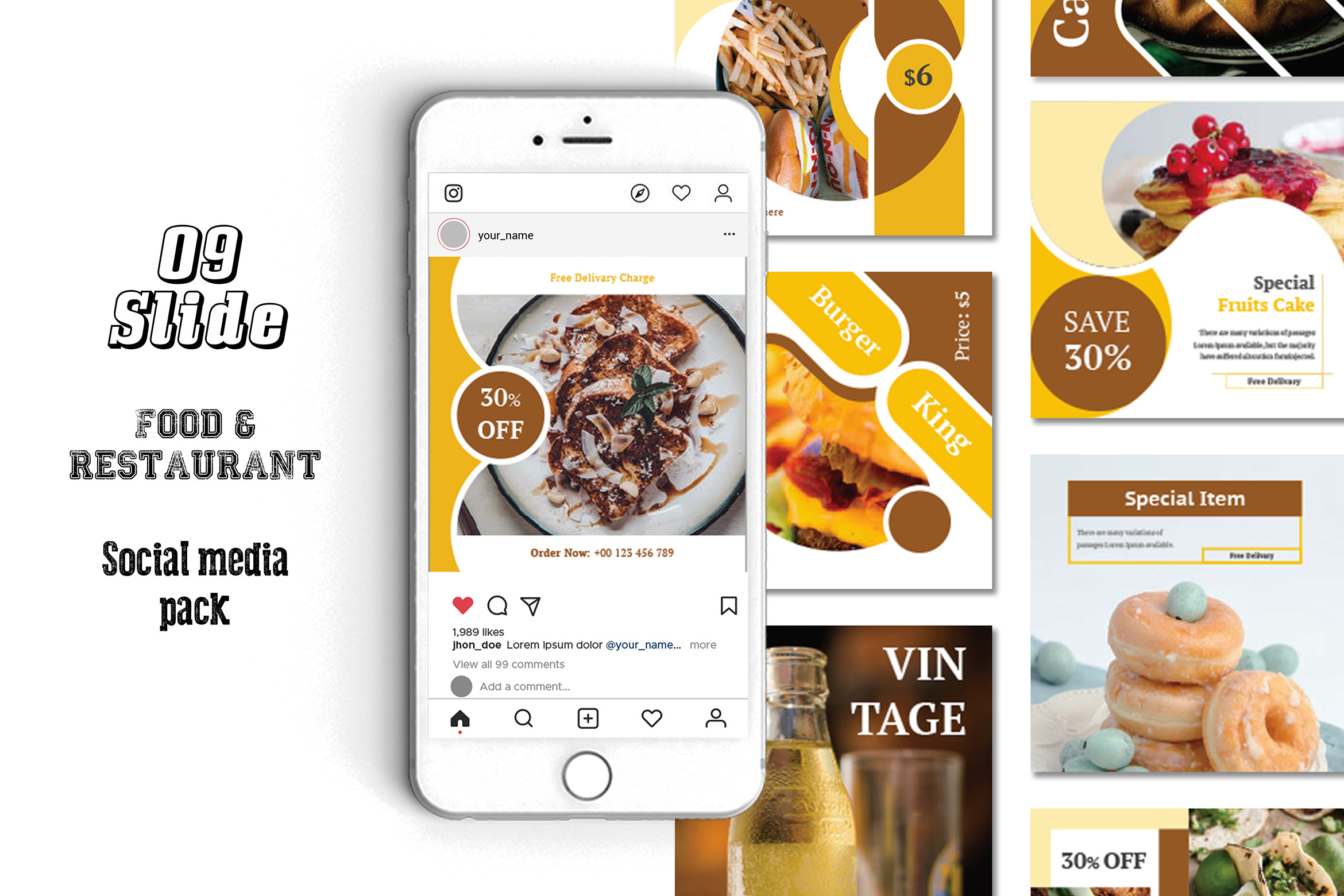 Spicy Restaurant Social Media Pack, a Social Media Template by ZAAS