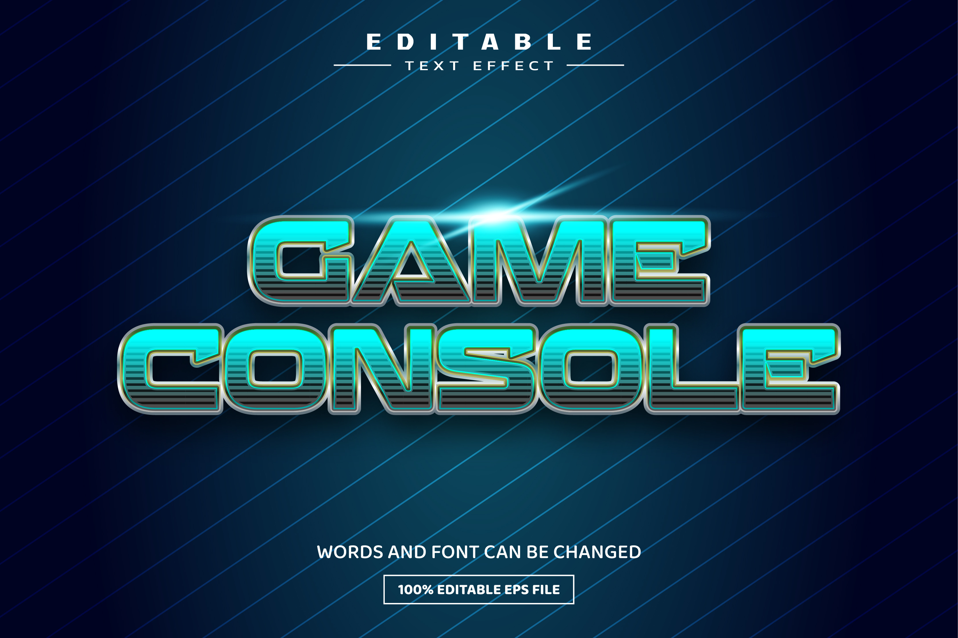 Game console 3D editable text effect