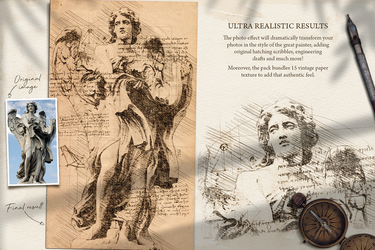 Da Vinci Sketch Photoshop Action