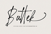 Buttek - Stylish Script Font, a Script Font by Prioritype Co