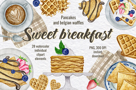 Watercolor Food Breakfast clipart | Food Illustrations ~ Creative Market