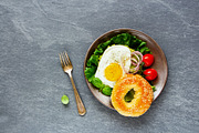 Vegetarian breakfast plate featuring breakfast, top view, and snack, a ...