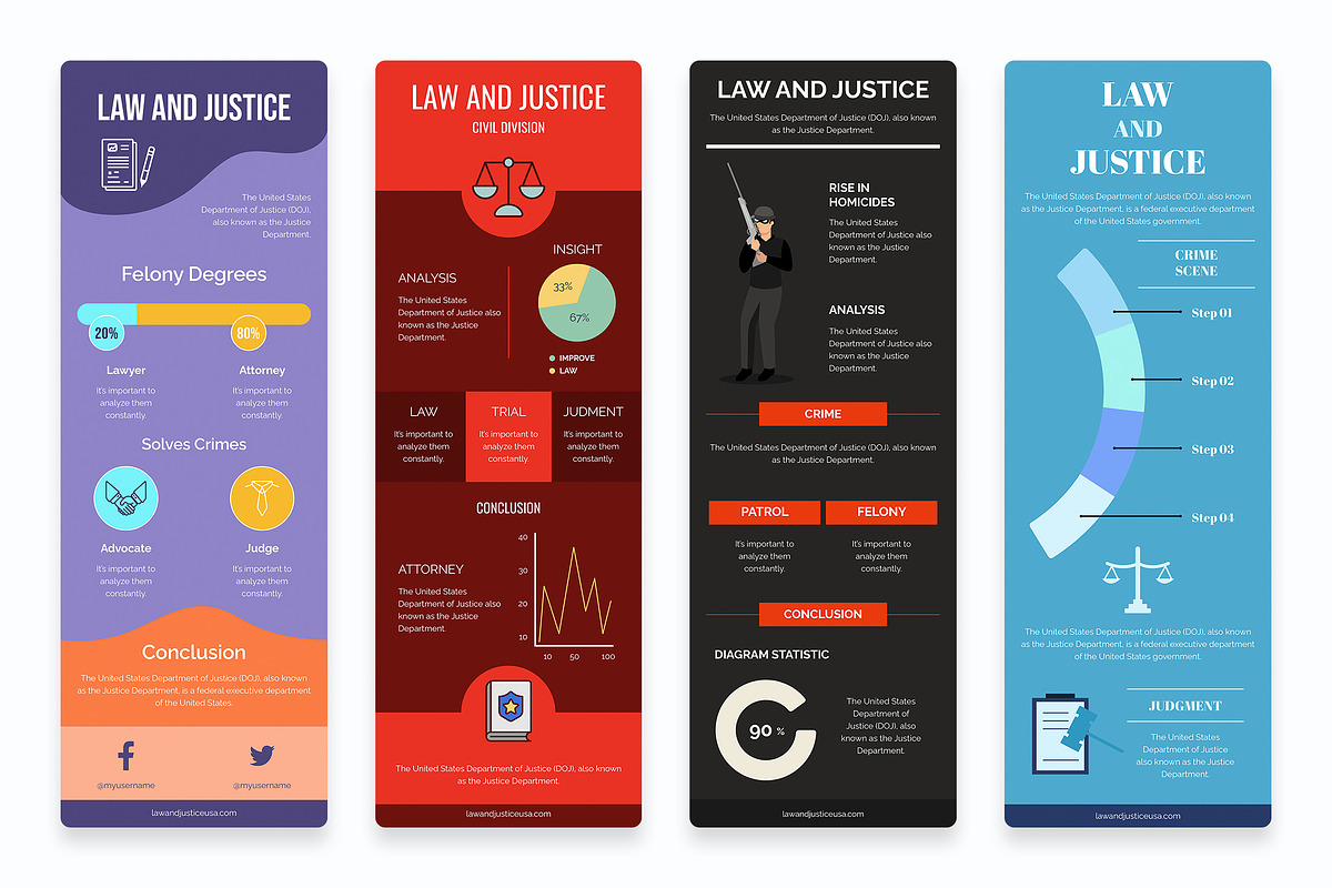 Law & Justice Infographic Templates, a Presentation Template by Slidesmash