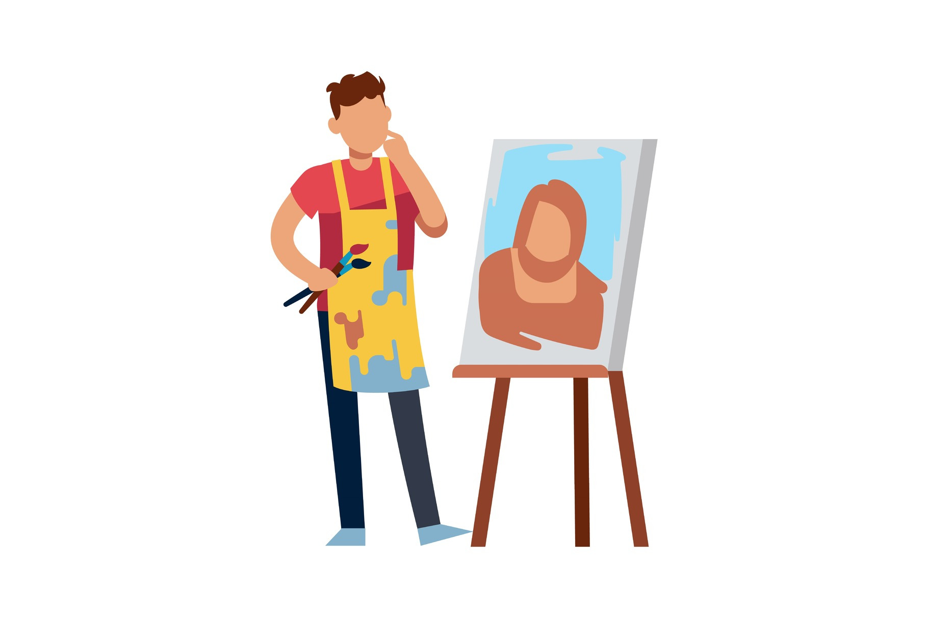 Artist character drawing picture, a Decorative Illustration by YummyBuum