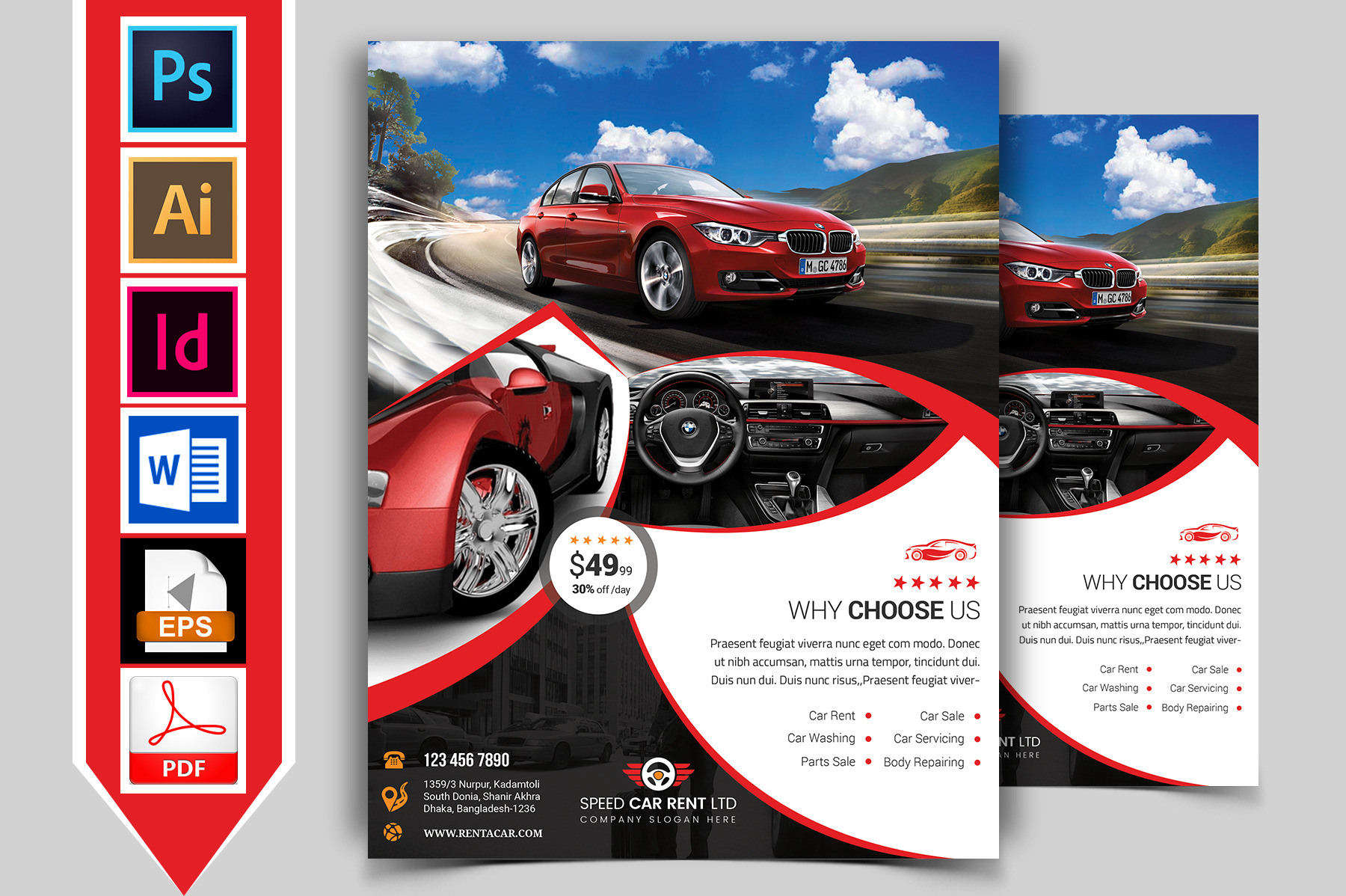Rent A Car Flyer Template Vol-06, a Flyer Template by Imagine Design Studio