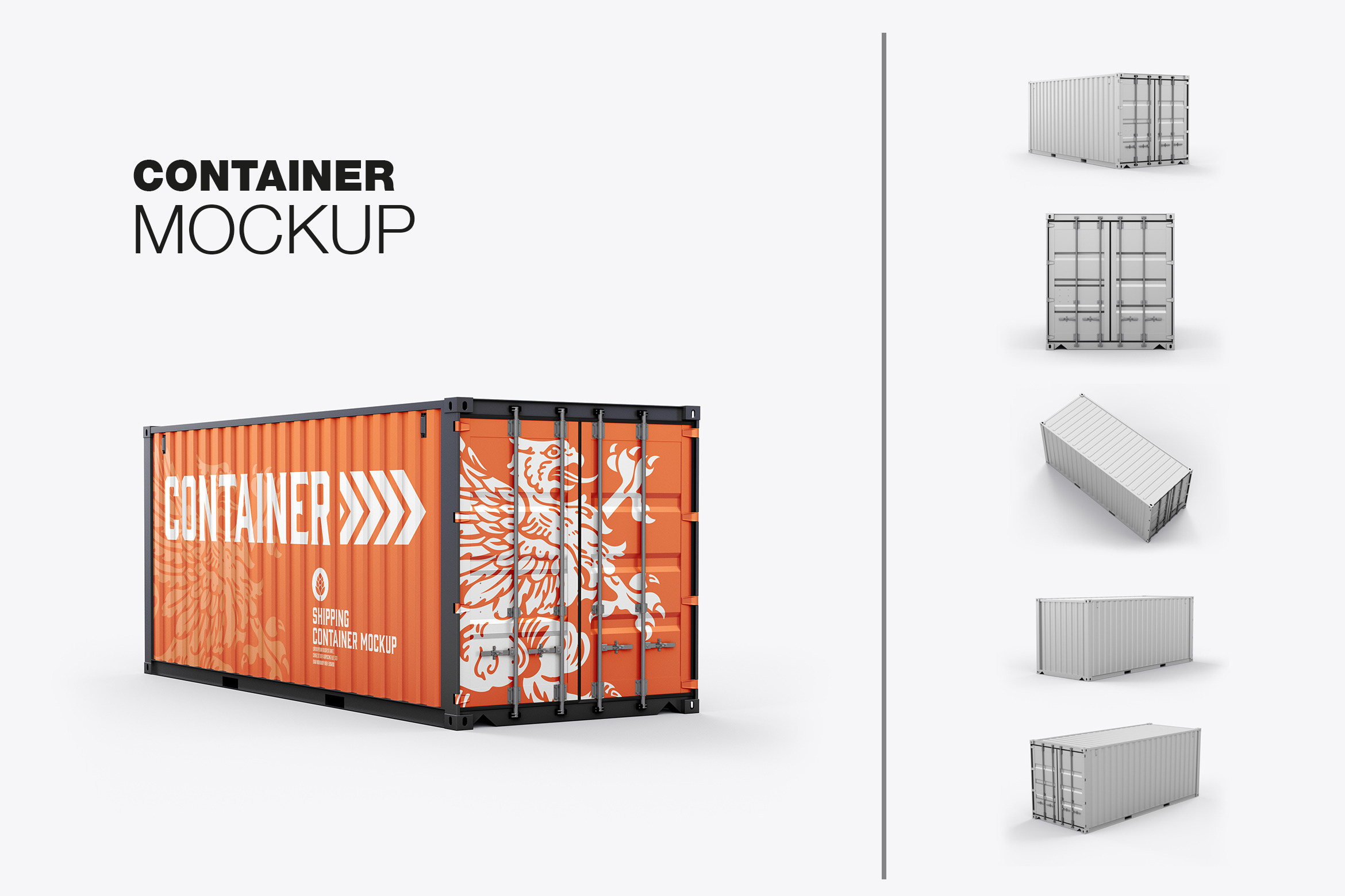 Shipping Container Mockup Set, a Product Mockup by OneVectorStock