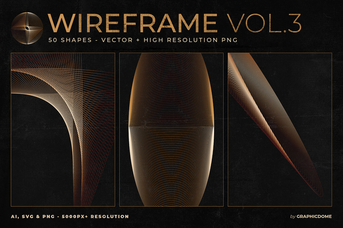 225 Wireframe Vector and PNG Elements