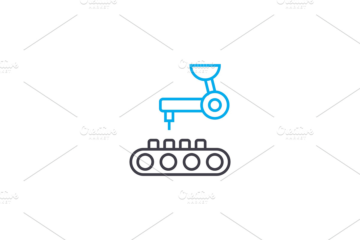 Computer-aided manufacturing linear icon concept. Computer-aided ...