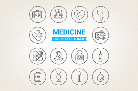 Outlined medical icons | Outline Icons ~ Creative Market
