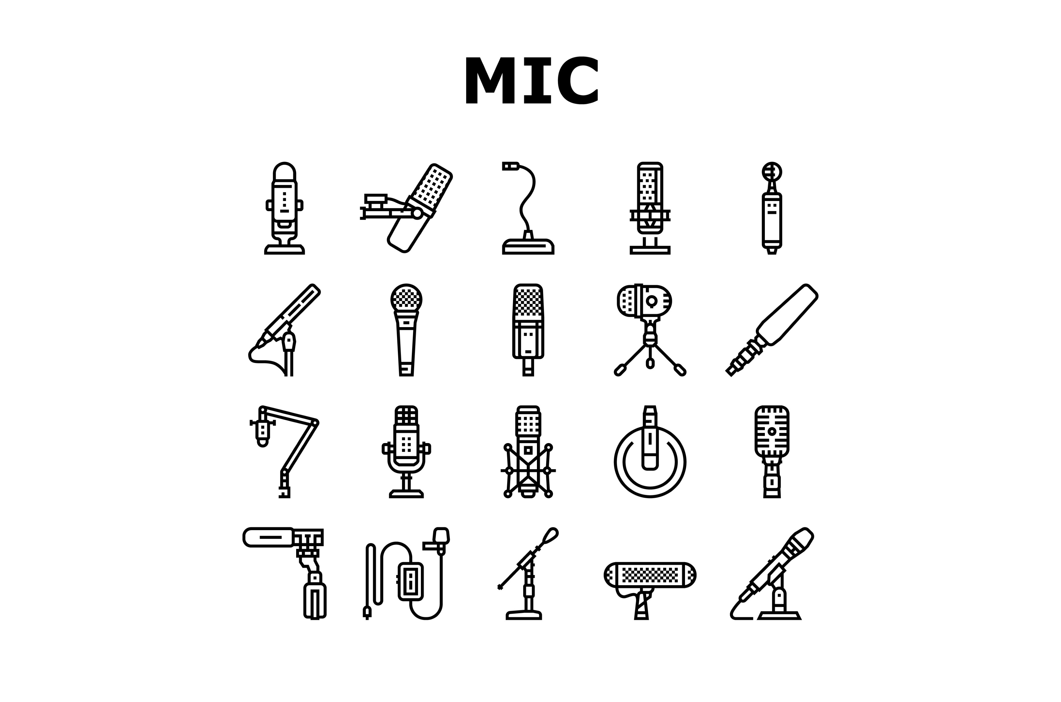 mic microphone voice podcast icons, an Object Graphic by pikepicture