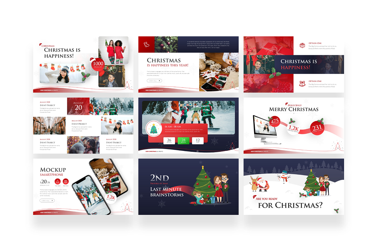 Winter Christmas PowerPoint Template, a Presentation Template by RRGraph