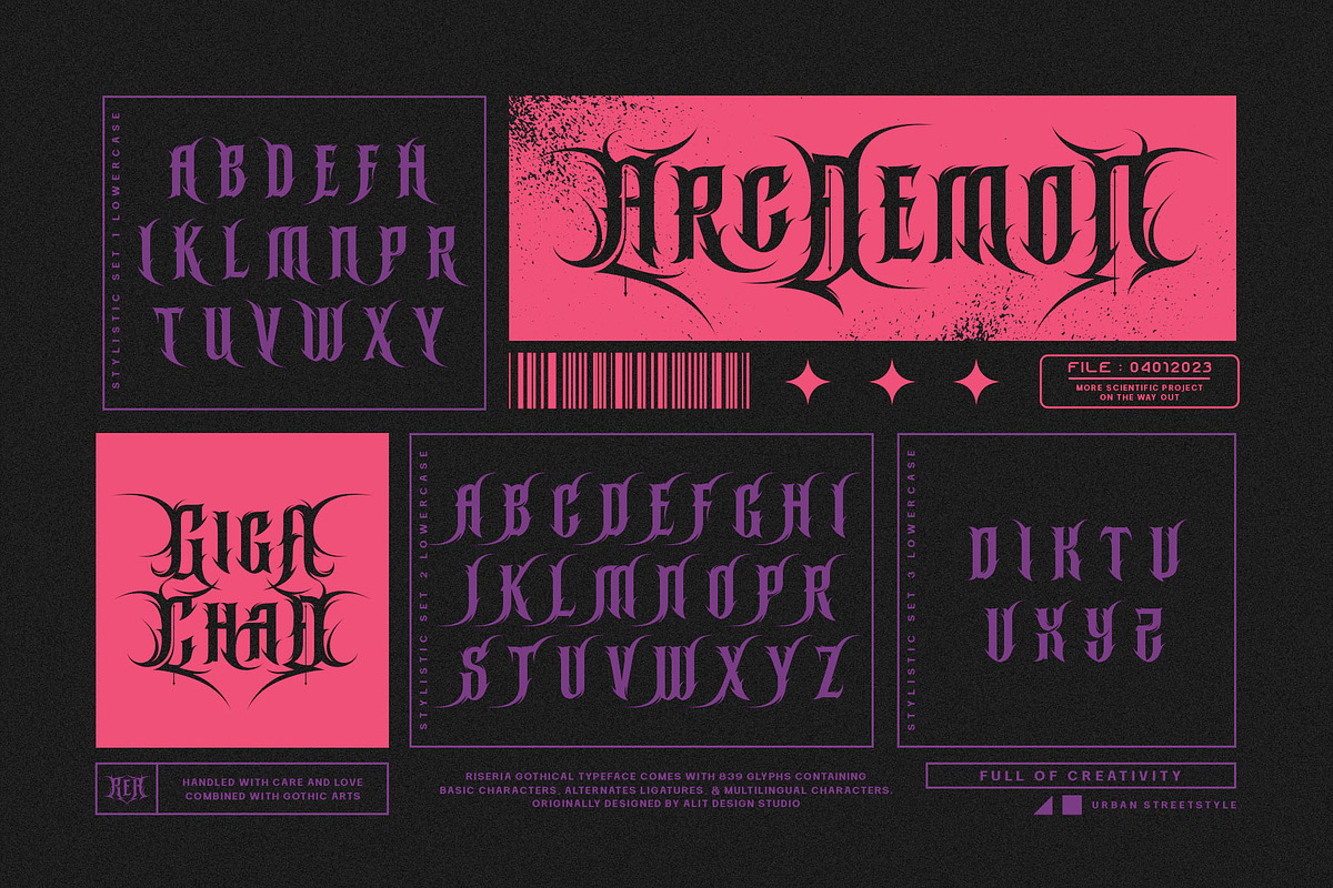 Riseria Typeface, a Blackletter Font by alit design