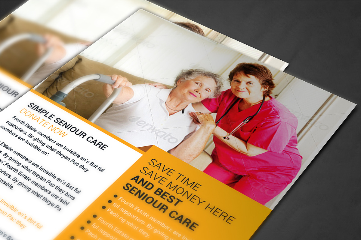 Elderly Care Flyer Template, a Flyer Template by AfzaalGraphics