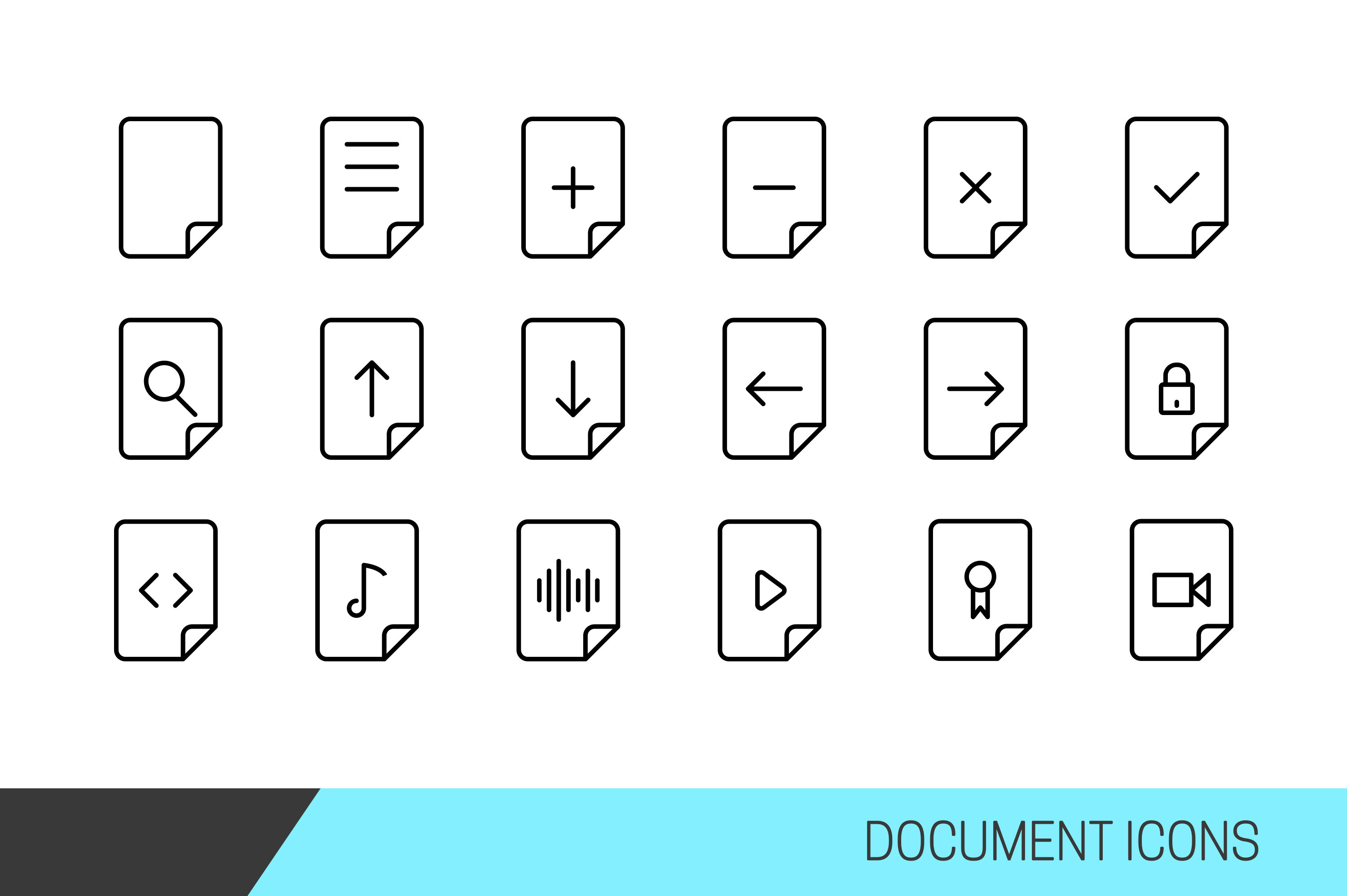 Document Vector line icons | Outline Icons ~ Creative Market