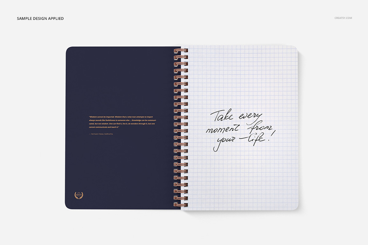 Notebook Mockup Set (square holes), a Print Template by creatsy5