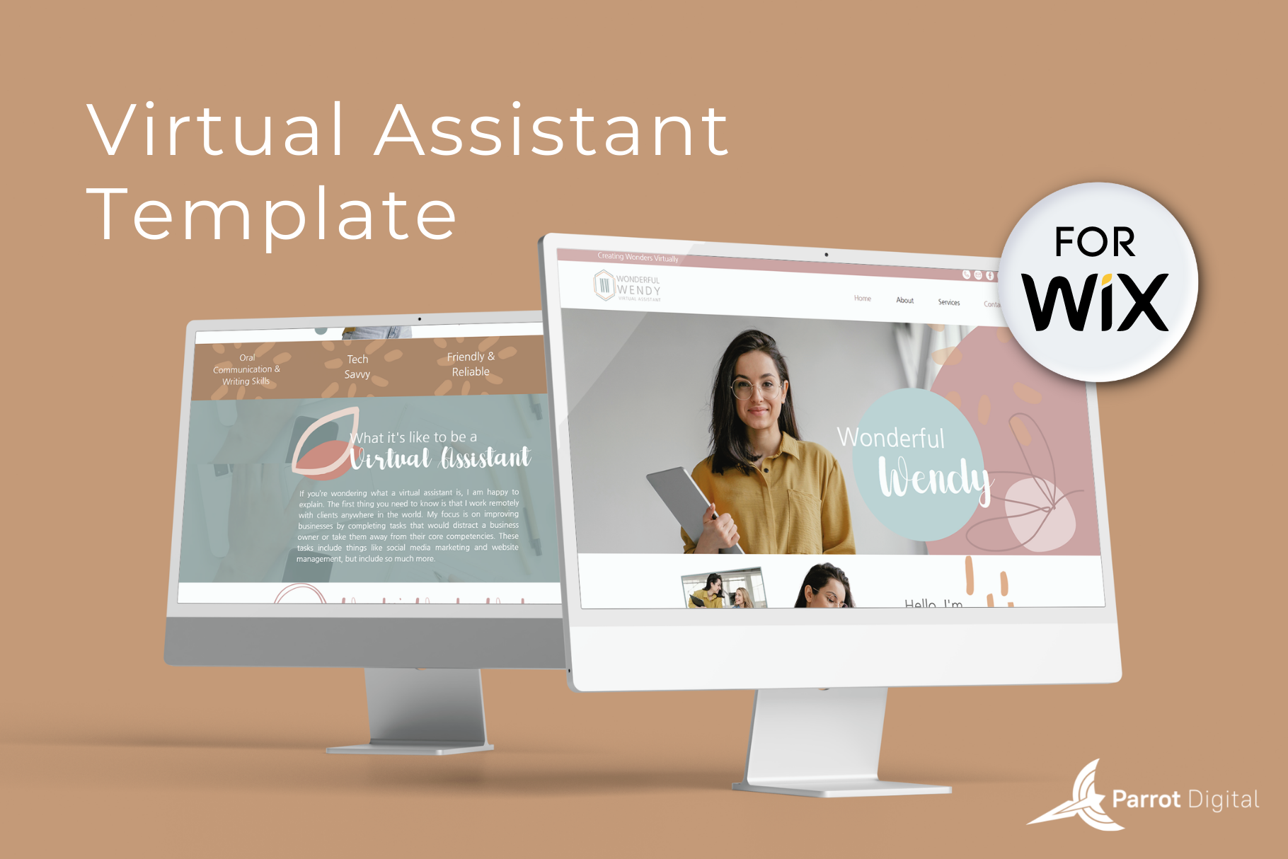 Virtual Assistant Website for Wix, a Landing Page Template by Parrot ...