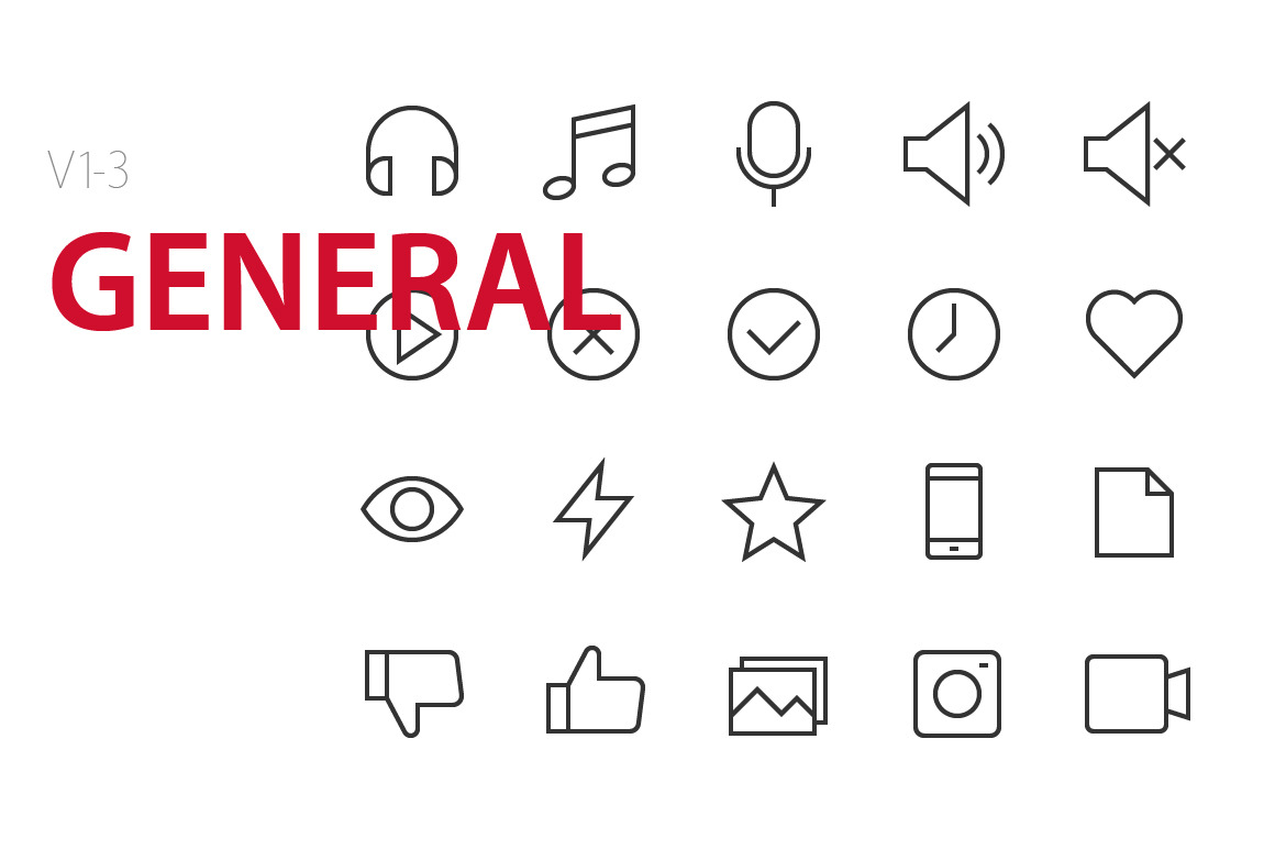 60 General UI icons | Outline Icons ~ Creative Market