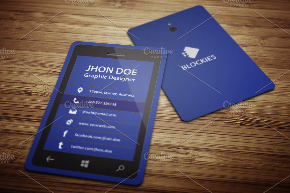 Smart Phone Business Card Template, a Business Card Template by Pentaclay
