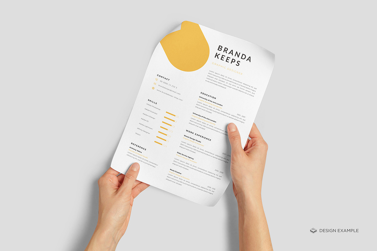 A4 Paper in Hands Mock-up, a Print Template by Branda Keeps