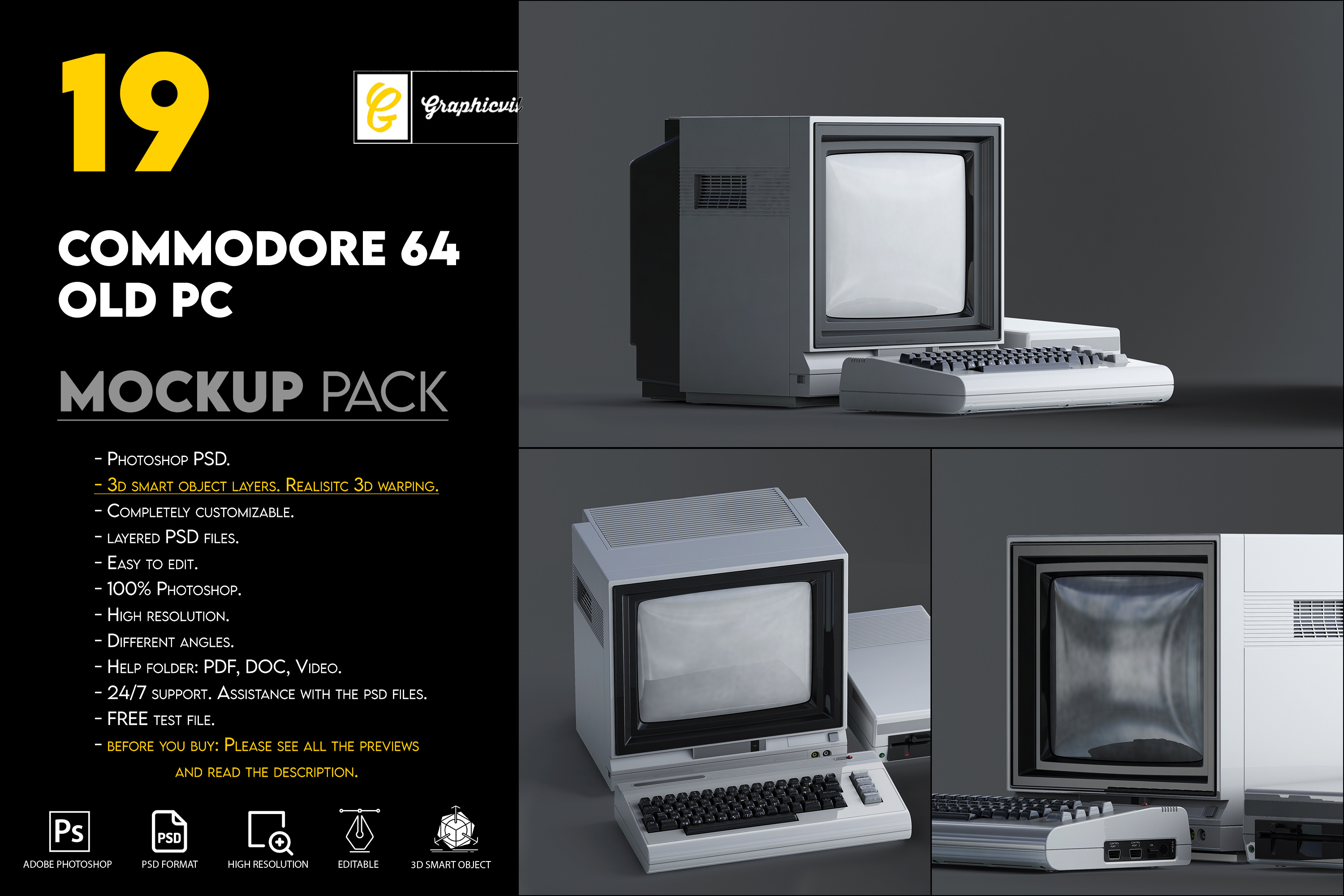 Commodore 64 Old pc Mockup