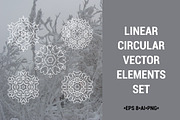 Linear circular vector elements set, an Object Graphic by Ederella