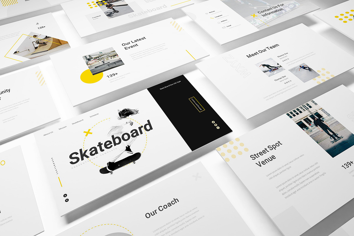 Skateboard Google Slides Template, a Presentation Template by Formatika ...
