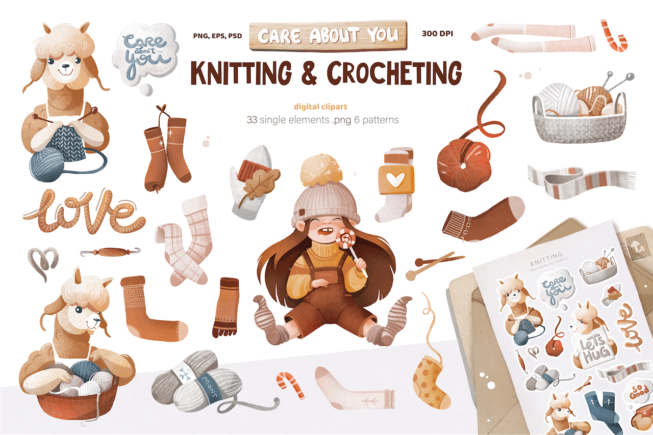 Knitting Digital Illustrations, an Illustration by Izobova