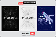 Set of 15 futuristic HUD posters., a Technology Illustration by Andrew_Derr