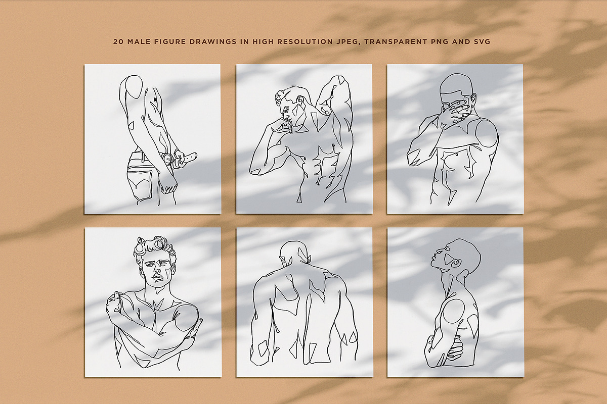 Abstract Male Figure Line Art, a Person Illustration by Rough Edges ...