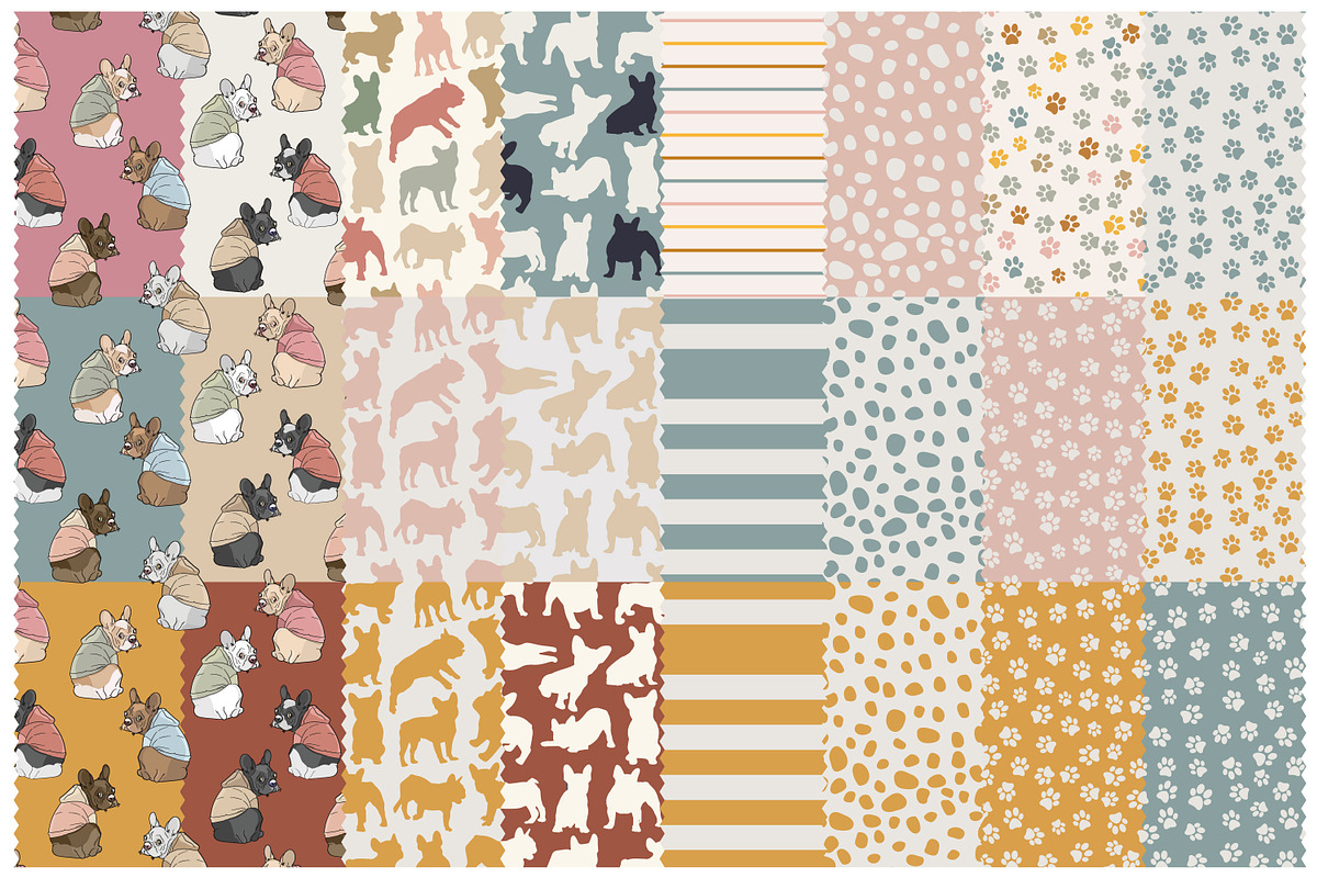 Bulldog Seamless Pattern Mega Bundle, a Pattern Graphic by Davie Ross
