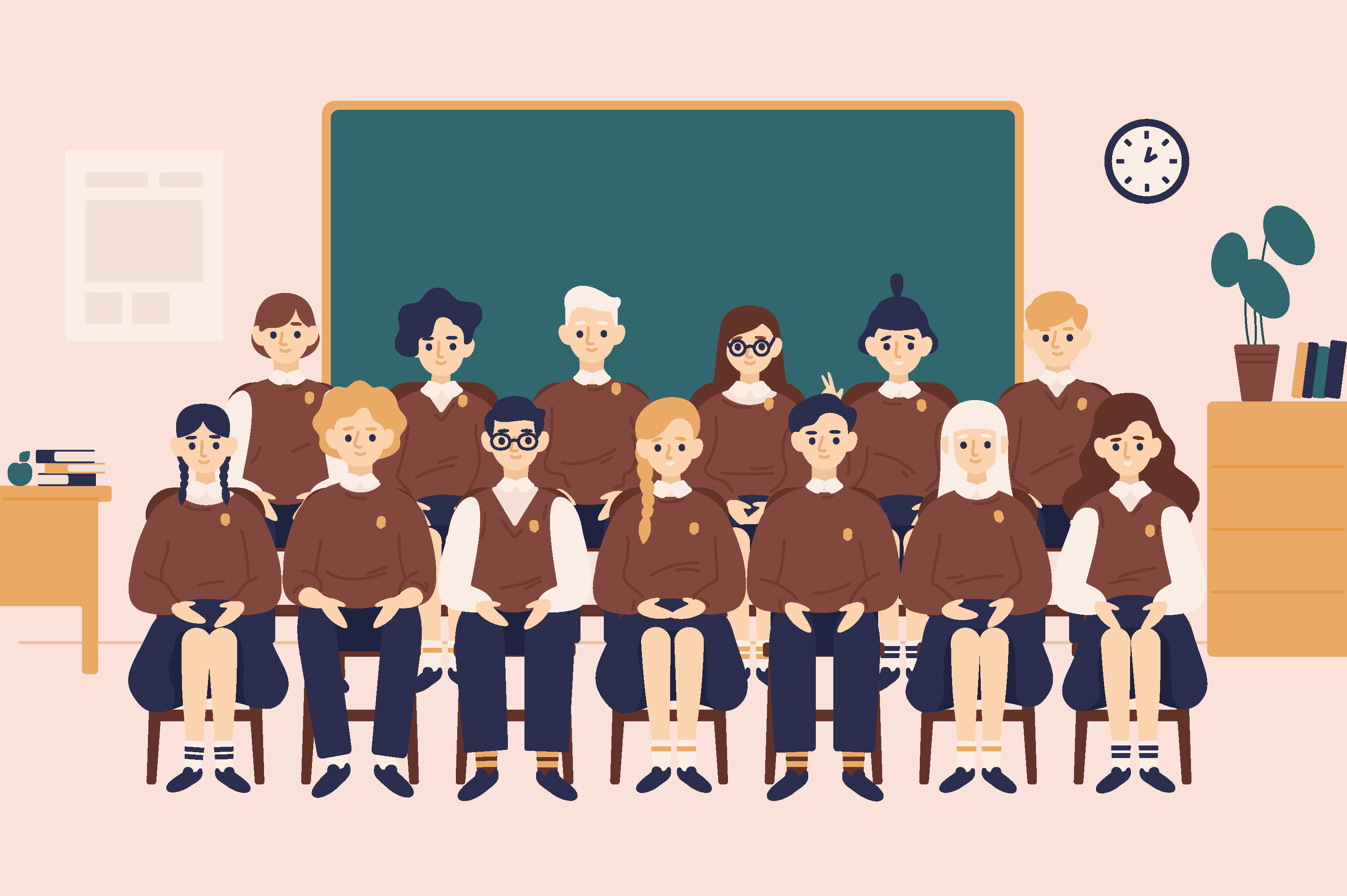 Pupils group photo, an Education Illustration by Good Studio