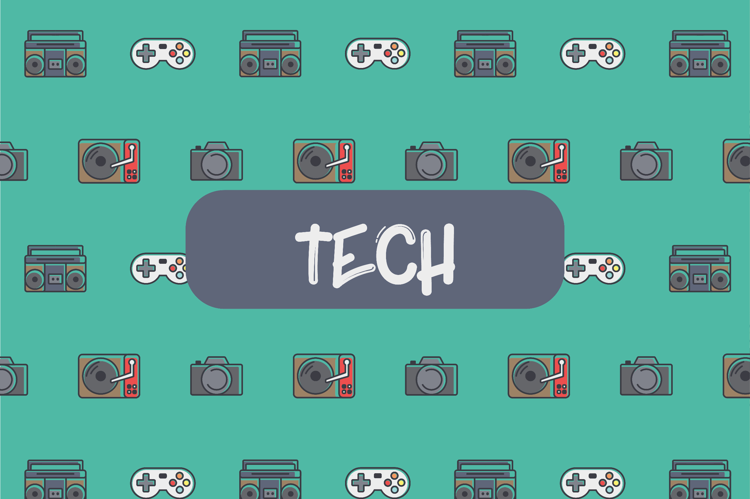 Tech icon pattern, a Pattern Graphic by MikeHill
